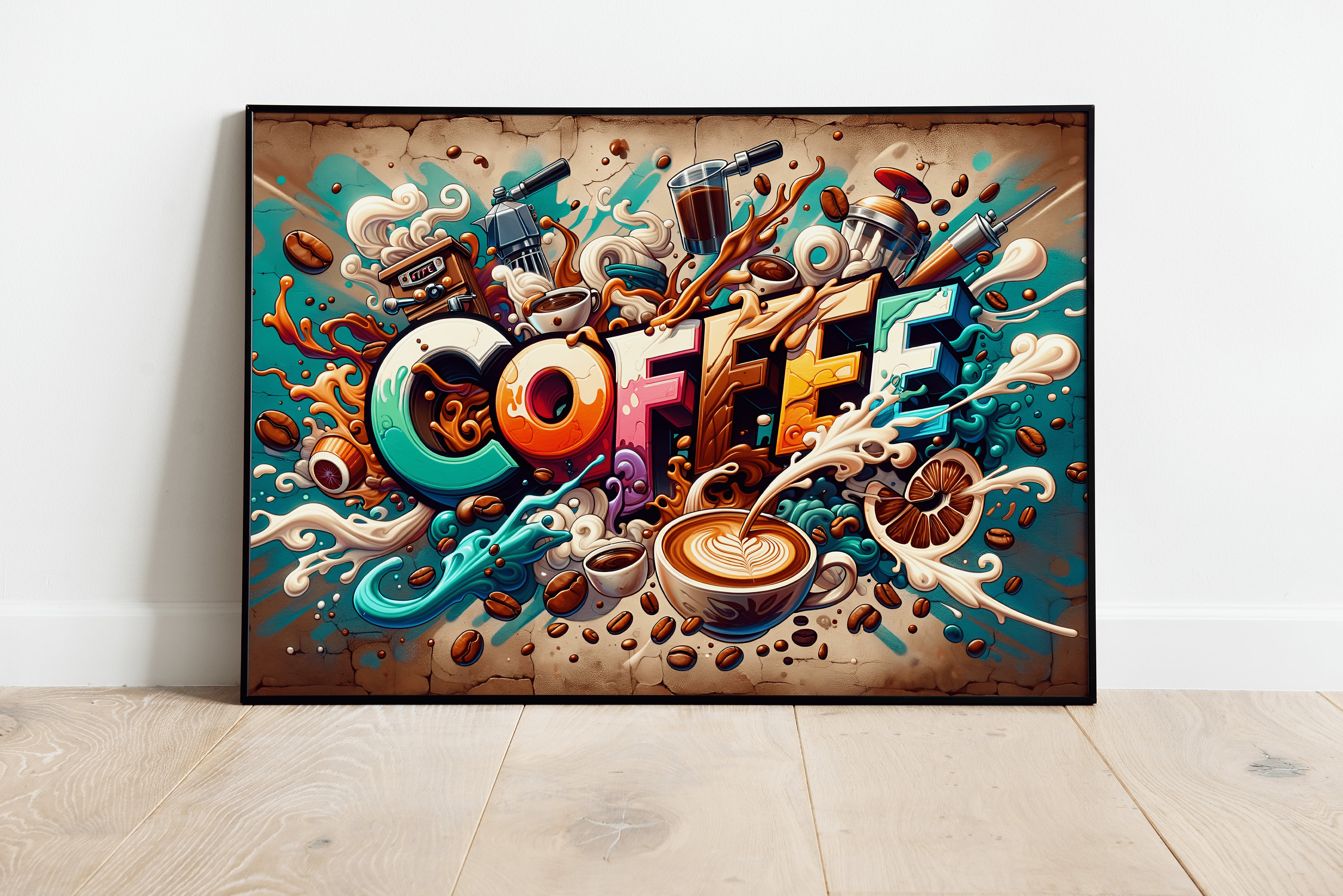 Coffee Graffiti Street Art - Digital Artwork | Illustrated Art for ...