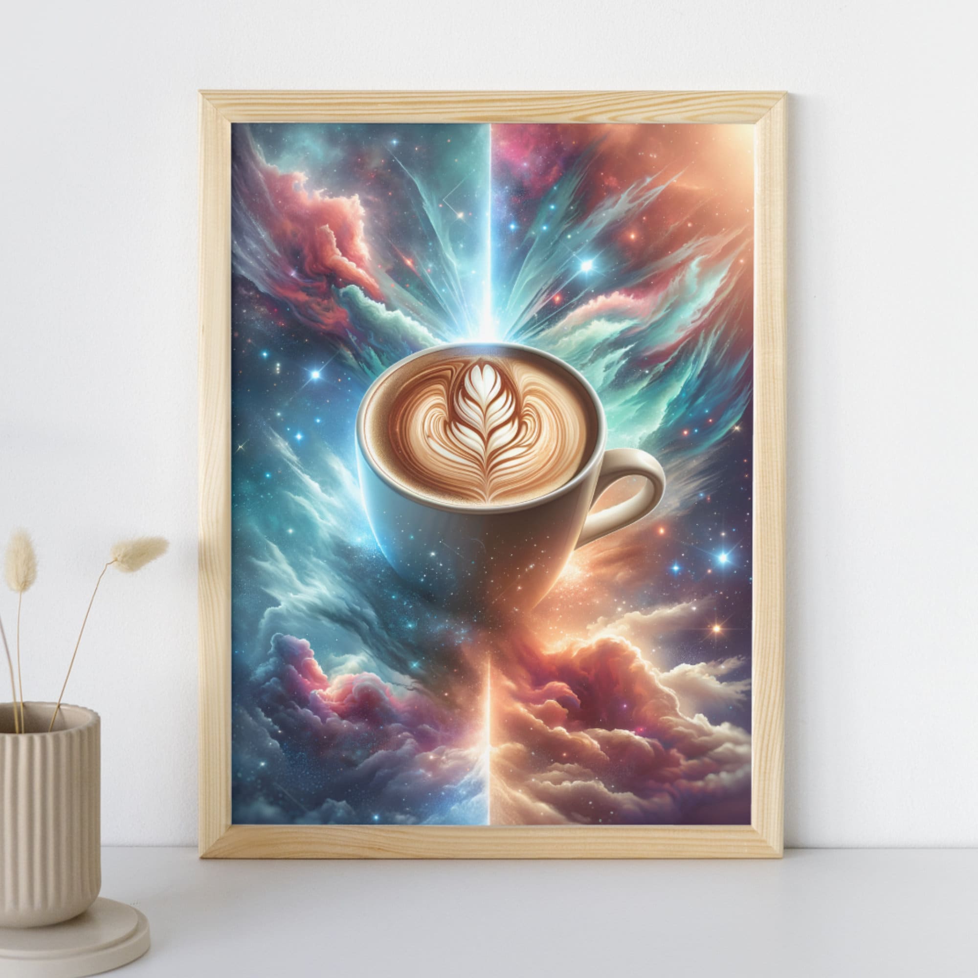 Cosmic Latte Poster - Cool Home Decor Art, Coffee Bar Art, Coffee Shop ...
