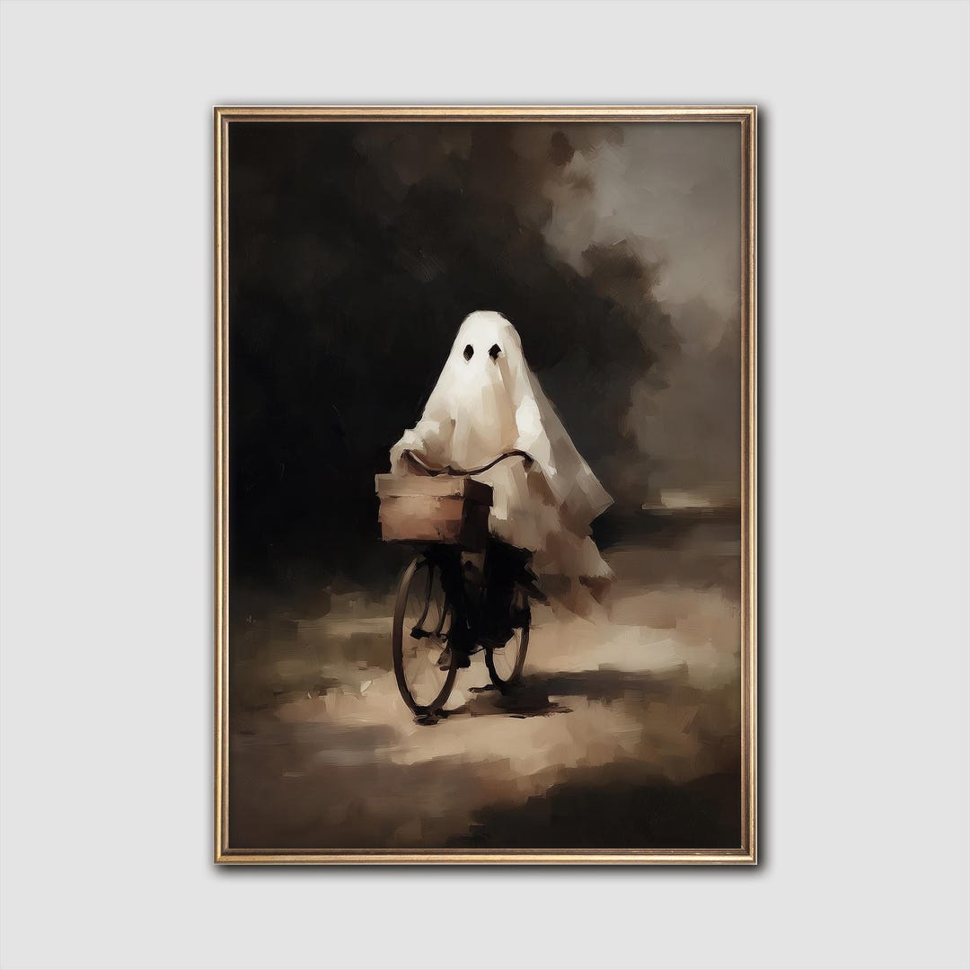 Moody Ghost Bicycle Print: Gothic Decor Printable Wall Art (digital ...