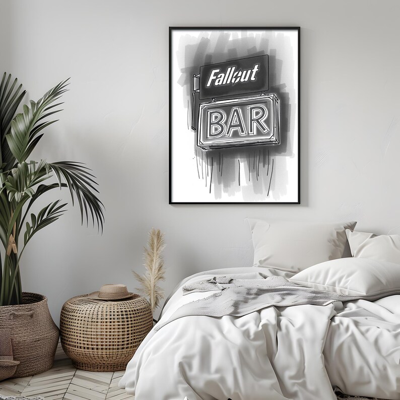 Fallout Poster | Bar Sign | Trendy Prints | Fallout | Trendy Wall Art ...