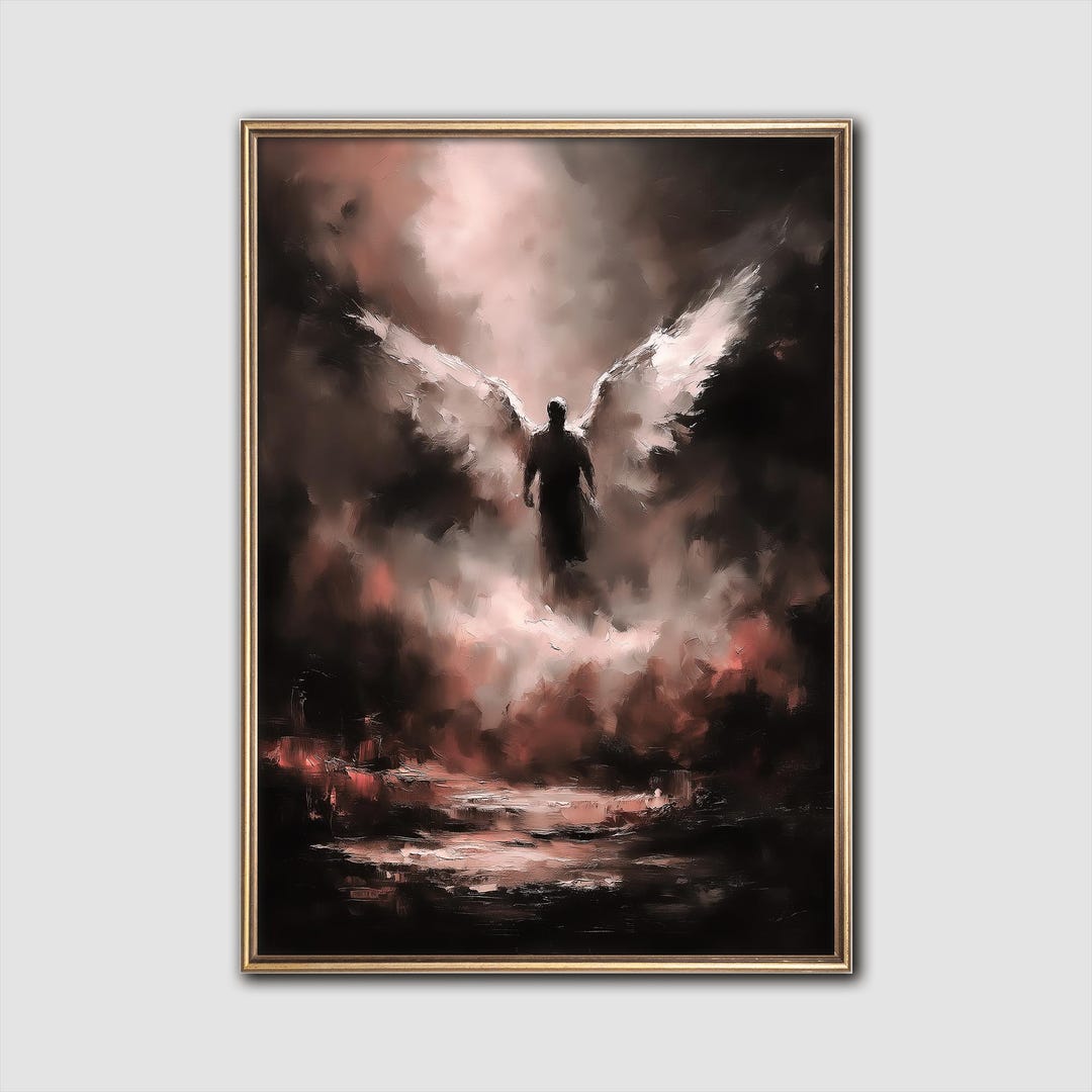 Moody Dark Angel: Gothic Ethereal Downloadable Wall Art - Etsy