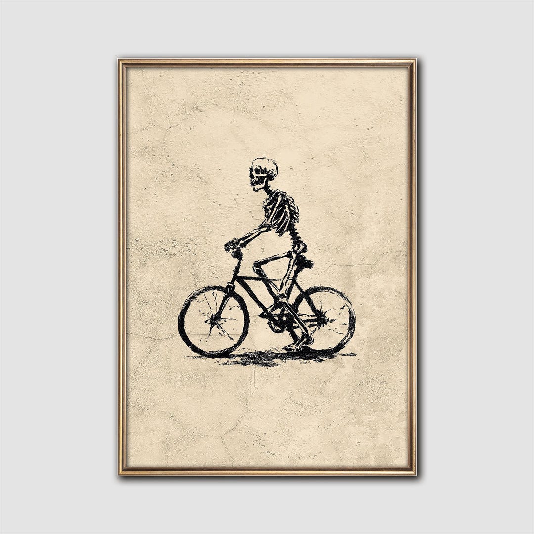 Skeleton Bike Rider Print – Gothic Halloween Wall Art (digital Download ...