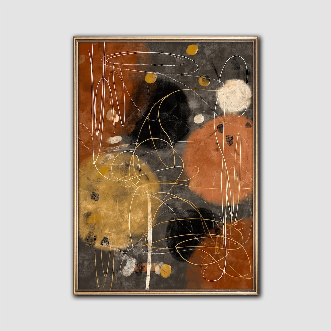 Earthy Scribble Abstract Art – Warm Modern Printable Wall Decor - Etsy