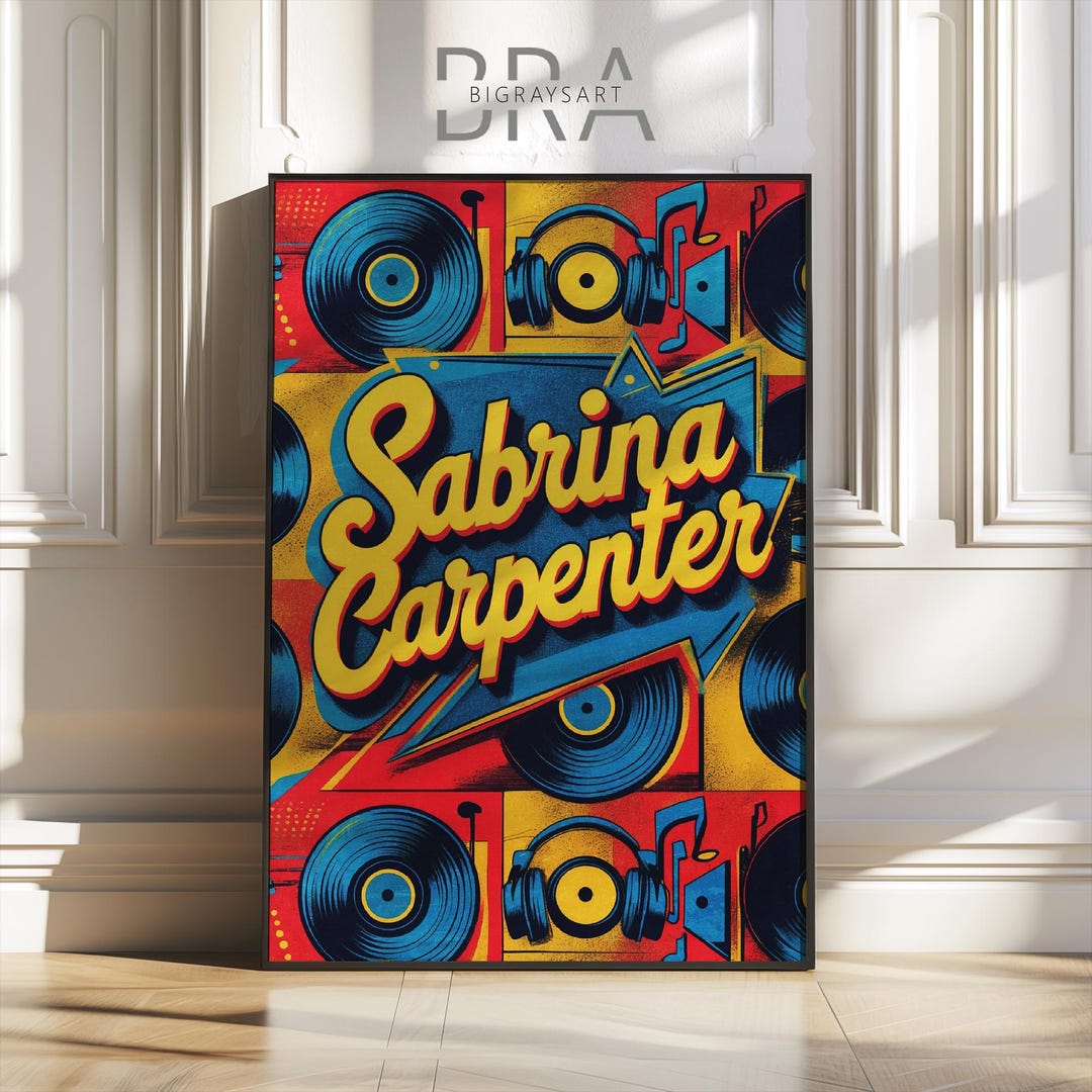 Sabrina Carpenter Poster Vintage Distressed Wall Art Vintage Pop Art ...