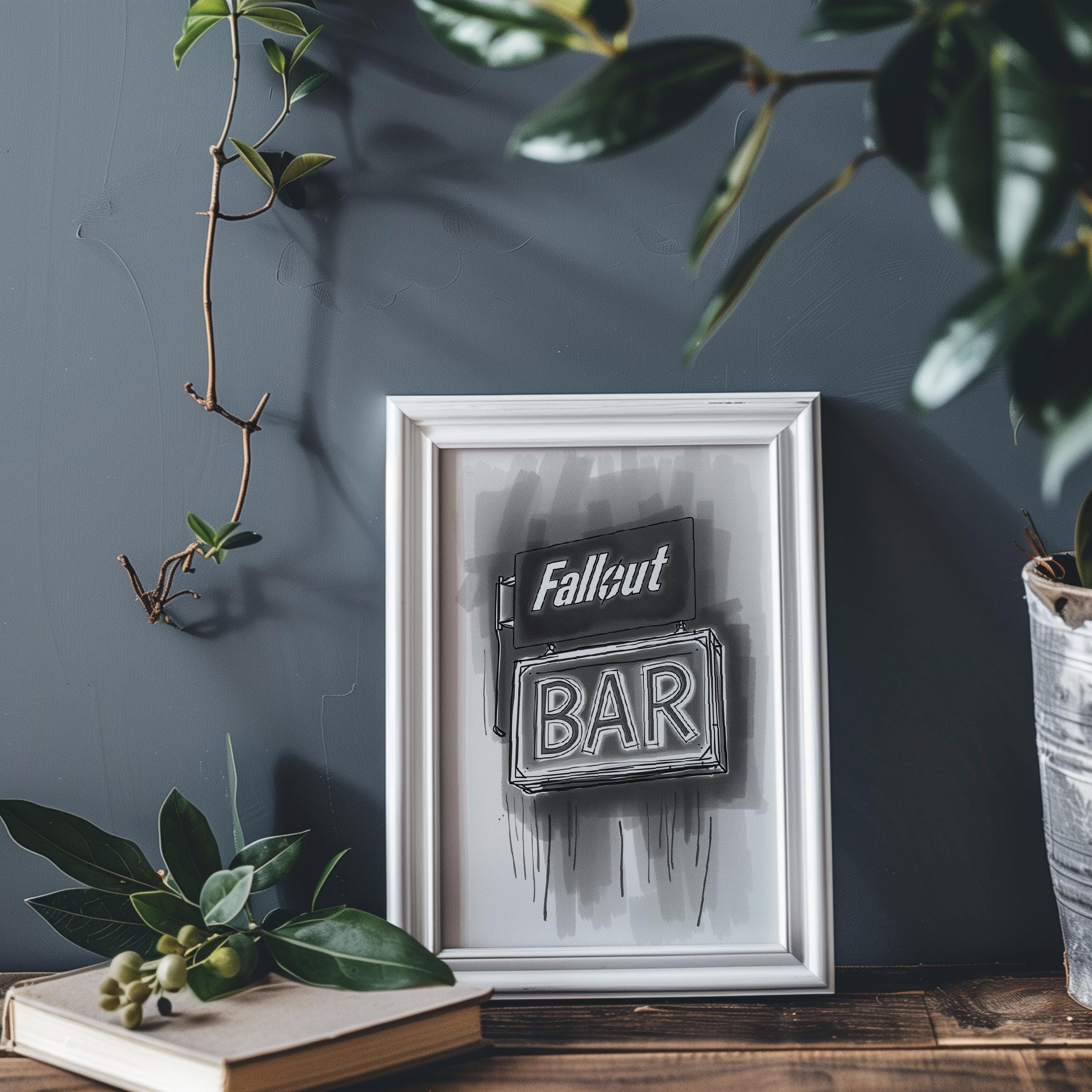 Fallout Poster | Bar Sign | Trendy Prints | Fallout | Trendy Wall Art ...