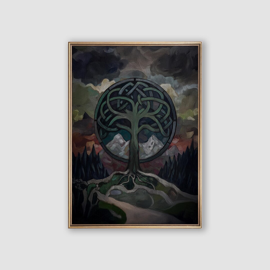 Scottish Tree of Life, Celtic Symbolism, Mystical Landscape, Moody Wall ...