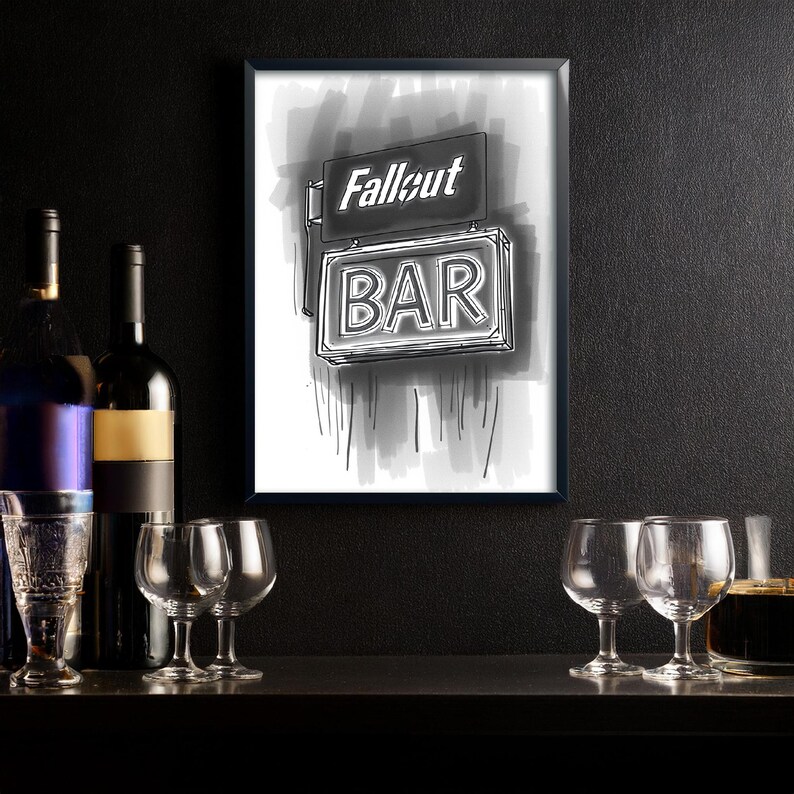 Fallout Poster | Bar Sign | Trendy Prints | Fallout | Trendy Wall Art ...