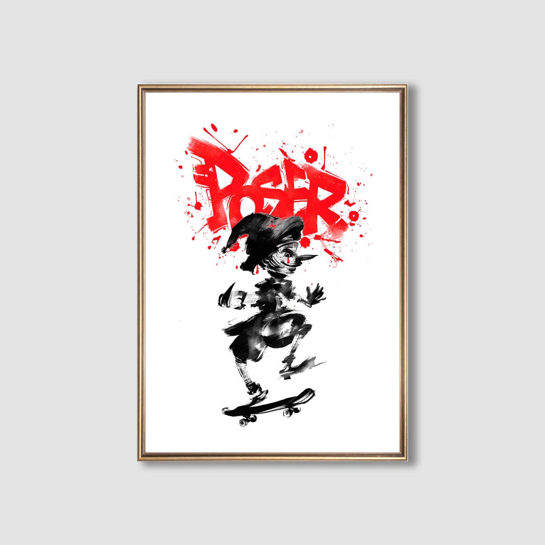 Poser | Carlo Collodi’s Wooden Puppet on a Skateboard | Graffiti Style ...