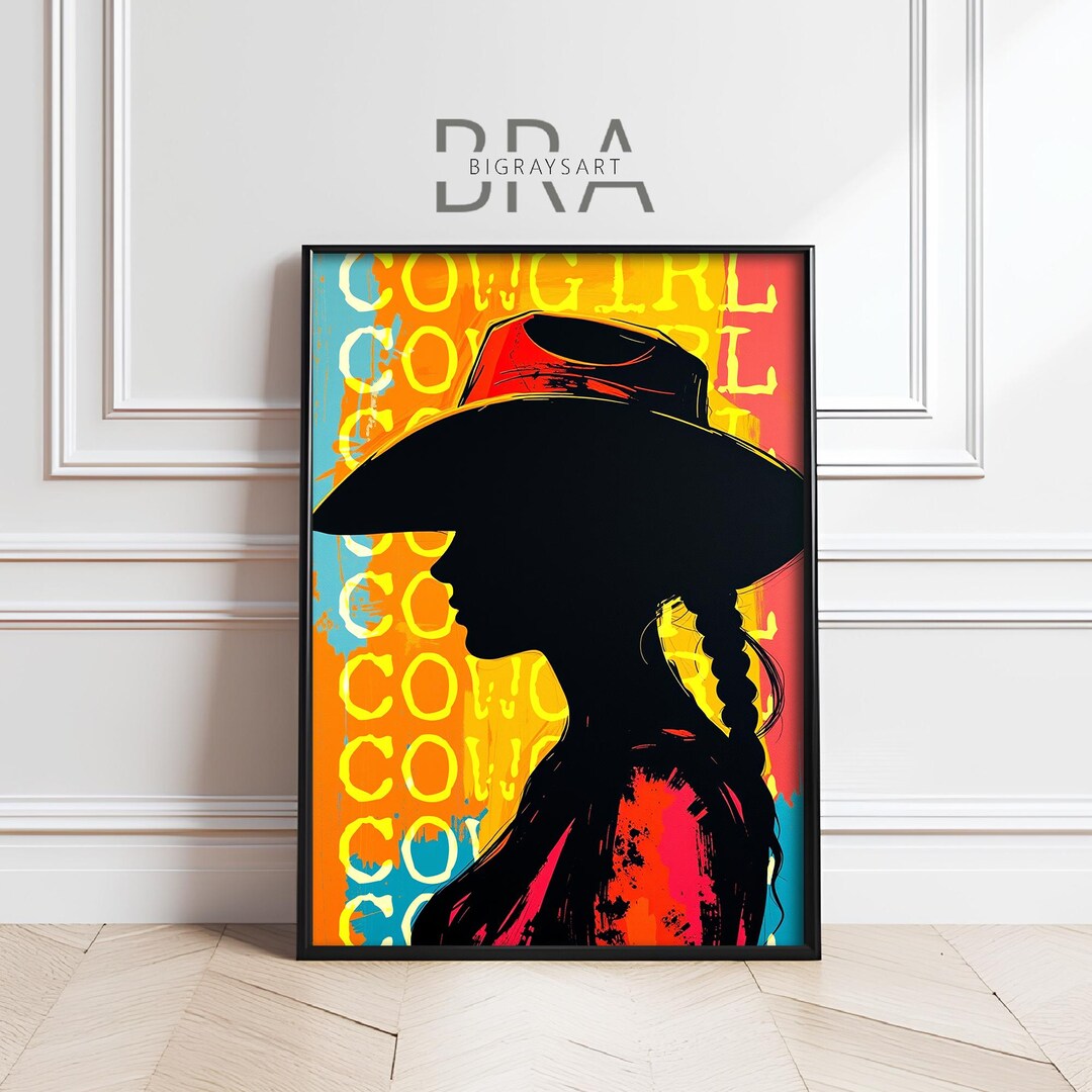 COLORFUL COWGIRL Poster | Silhouette | Colorful Wall Art | Trendy ...