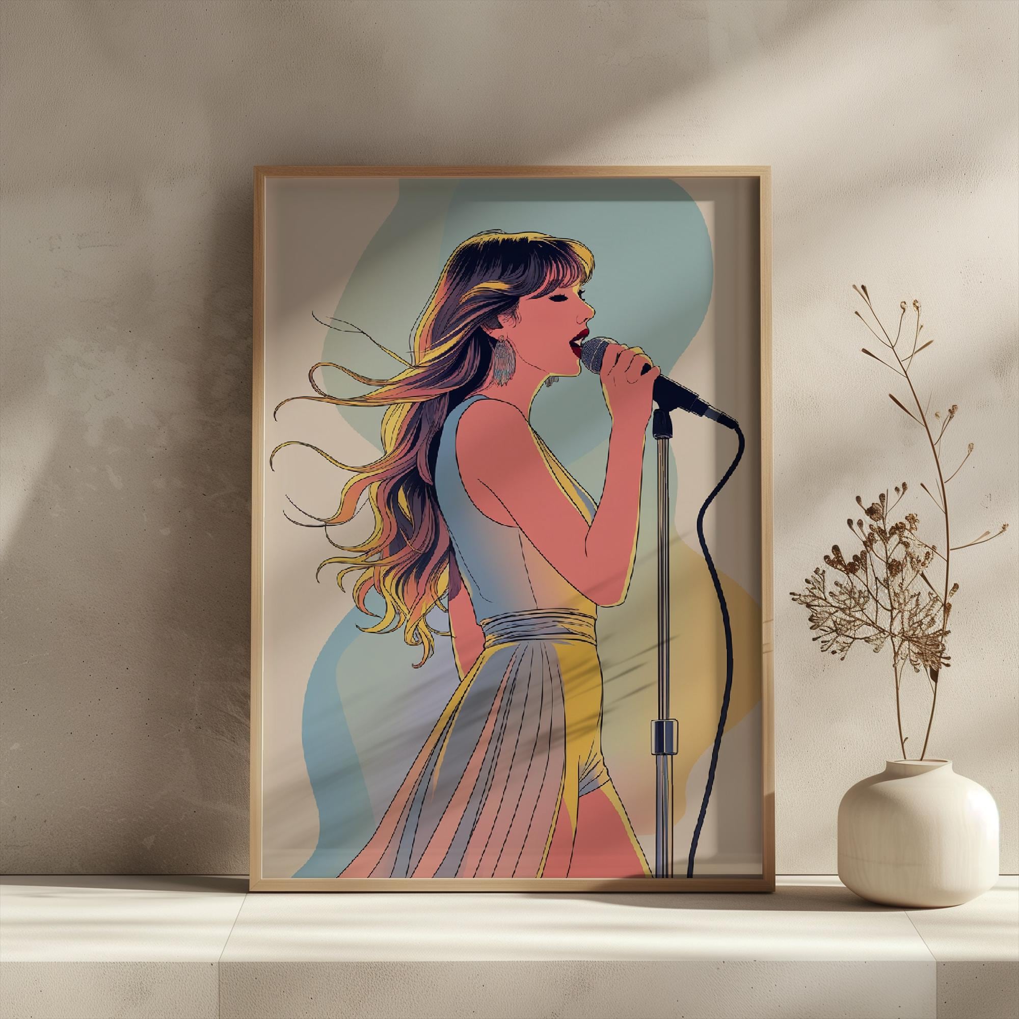 Taylor Swift Poster Trendy Wall Art Taylor Swift Digital Painting Retro ...