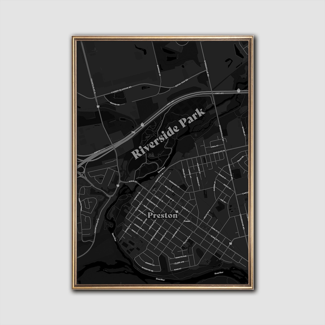 Riverside Park Map Art – Moody Cambridge Print (digital Download) - Etsy