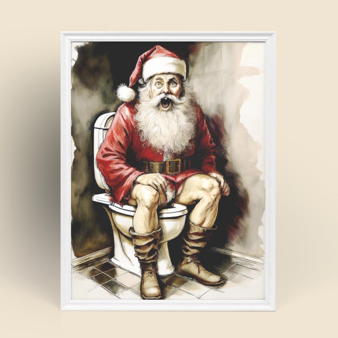 Funny Bathroom Art | Santa Poop | Wall Art – Digital Prints ...