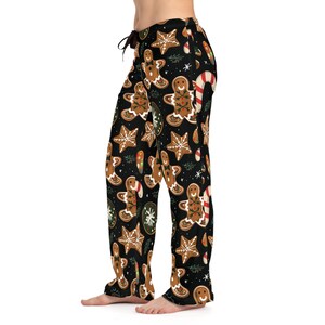 Gingerbread Man Cookie Pajama Pants, Women's Sleepwear, Lounge Pants ...