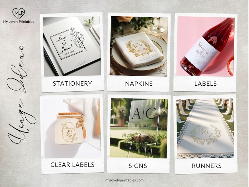 Art Deco Monogram Design, Geometric Wedding Logo, Personalized Initials ...