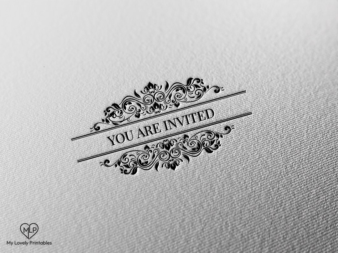 YOU ARE INVITED Invitation Logo, Formal Event Announcement, Ornate ...