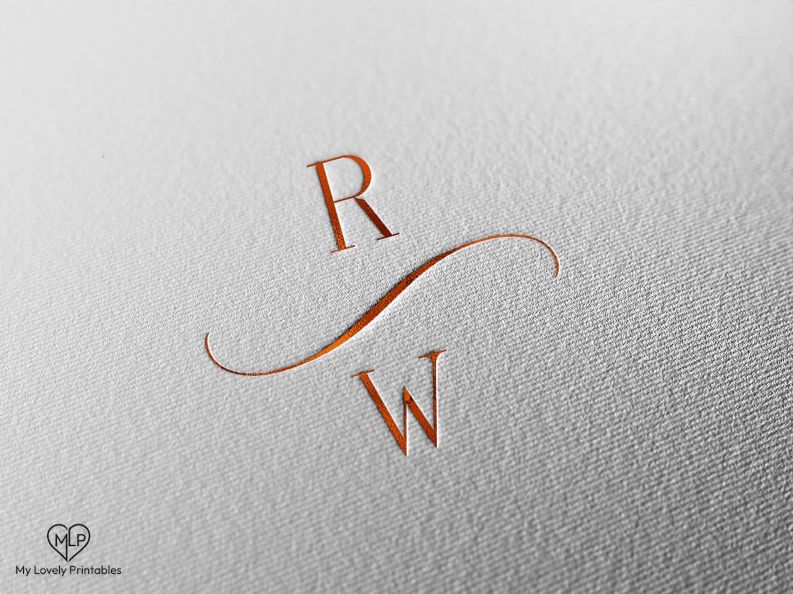 Sophisticated Swirl Monogram, Elegant R-W Initials, Classic Wedding ...