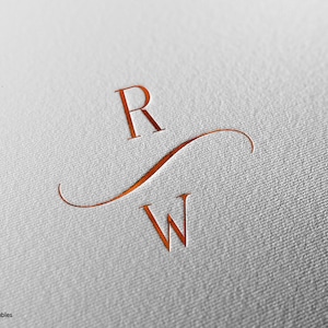Sophisticated Swirl Monogram, Elegant R-W Initials, Classic Wedding ...