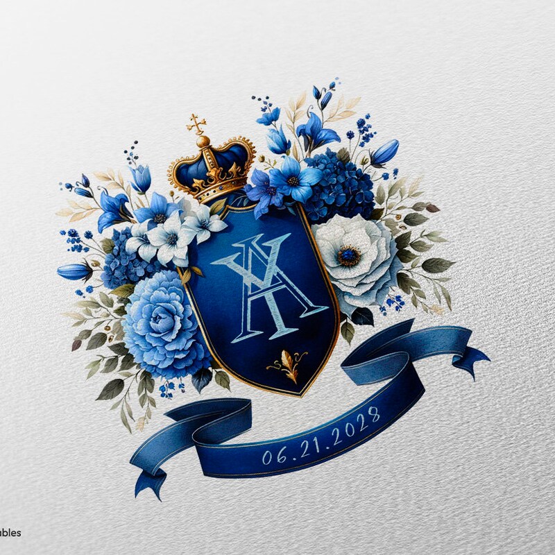 Floral Crest Crown Clipart - Etsy