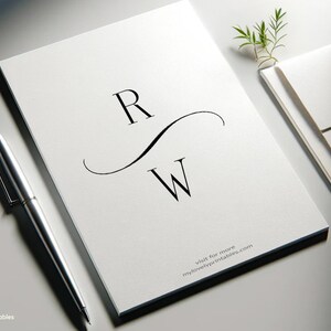 Sophisticated Swirl Monogram, Elegant R-W Initials, Classic Wedding ...