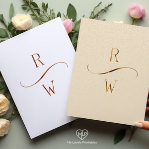 Sophisticated Swirl Monogram, Elegant R-W Initials, Classic Wedding ...
