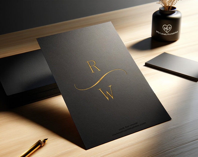 Sophisticated Swirl Monogram, Elegant R-W Initials, Classic Wedding ...