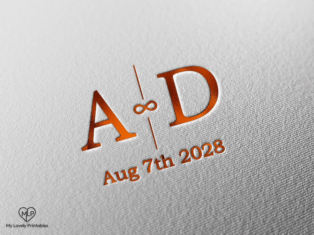 Infinity Symbol Monogram 'A+D', Timeless Wedding Date Design, Elegant ...