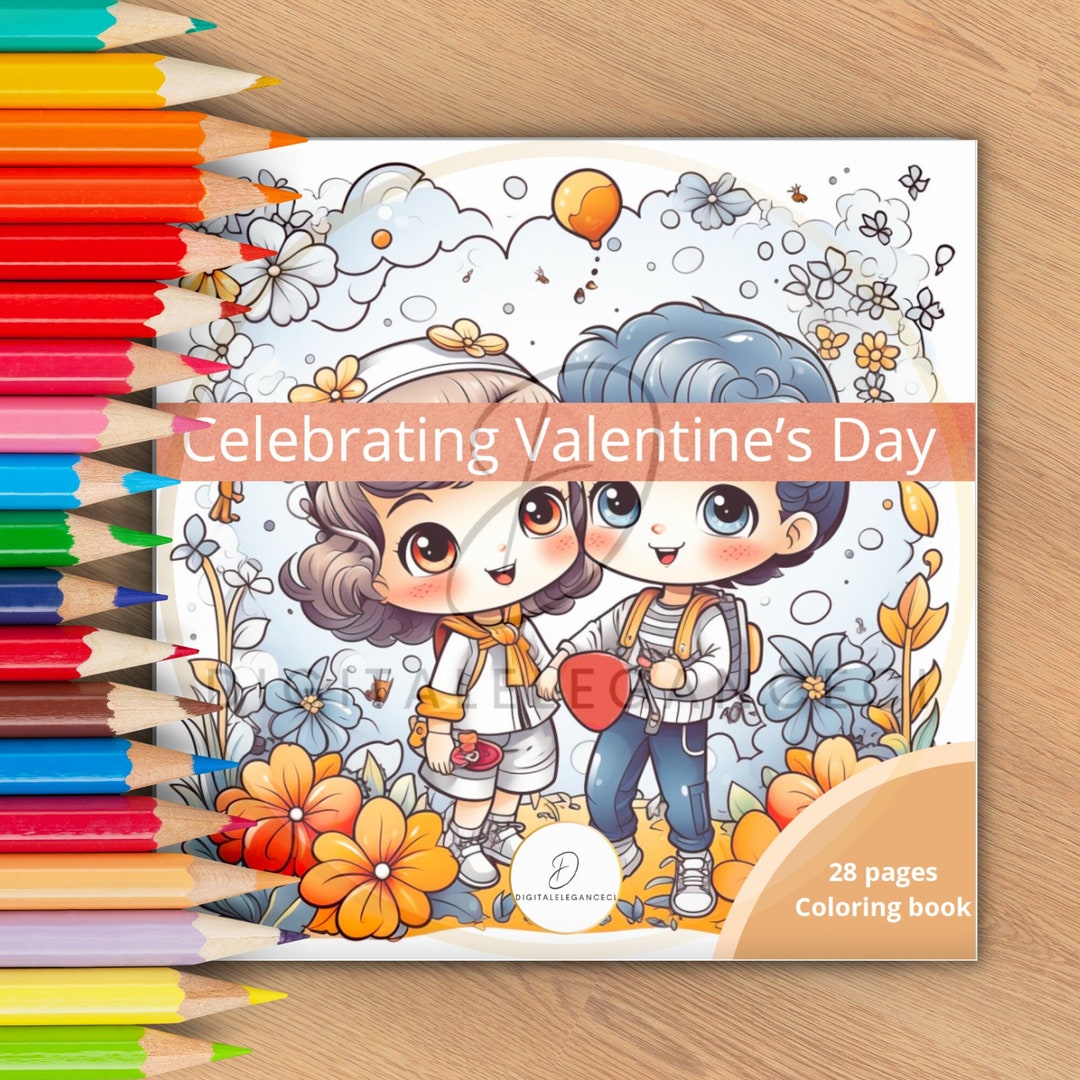 Coloring Book Valentine's Day Color Love: Celebrating Valentine's Day ...