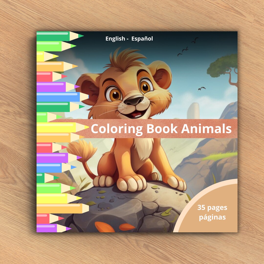 Coloring Book Animals, Kids, Children, Printable Book, PDF, - Etsy