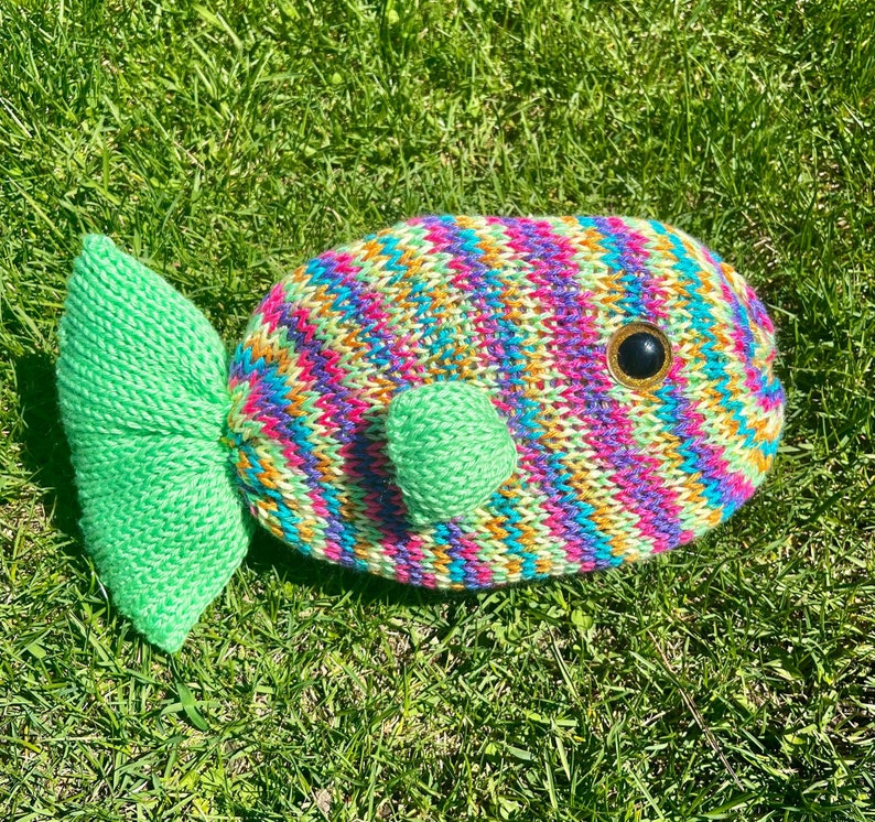 Fish Rainbow Stuffie Stuffed Animal Plushie Toy Circular Knitting ...