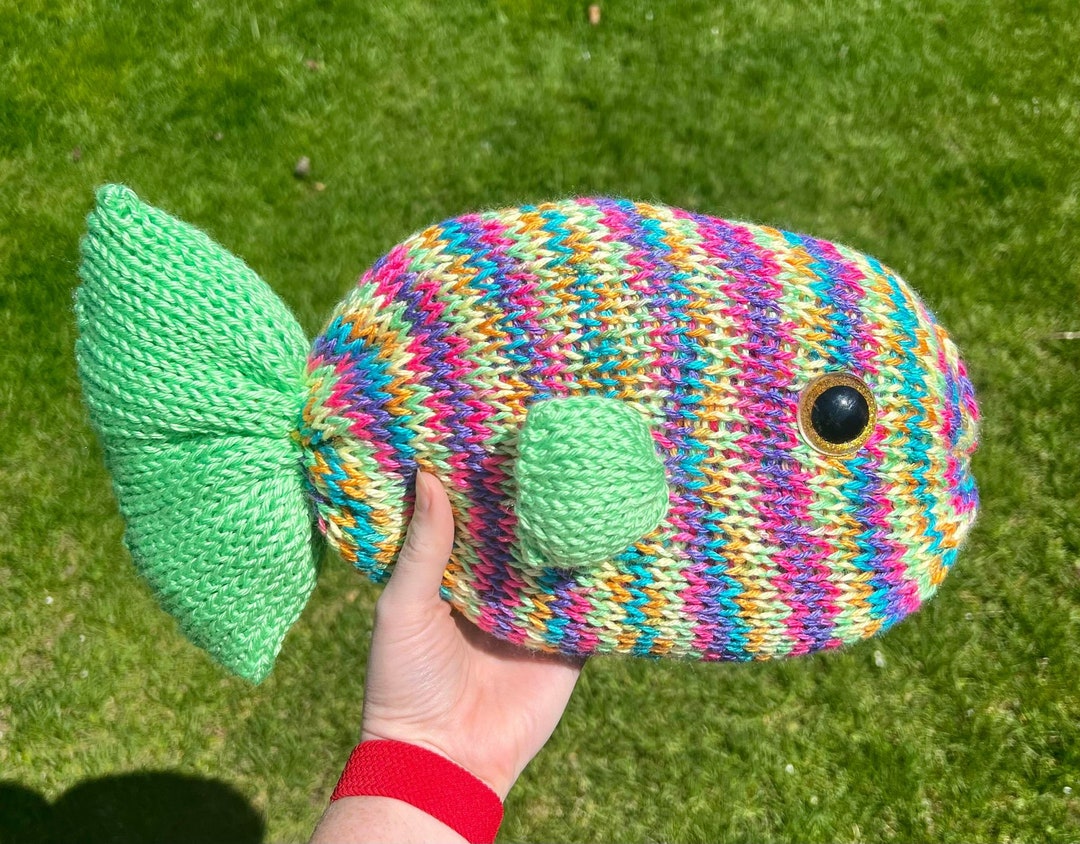 Fish Rainbow Stuffie Stuffed Animal Plushie Toy Circular Knitting ...