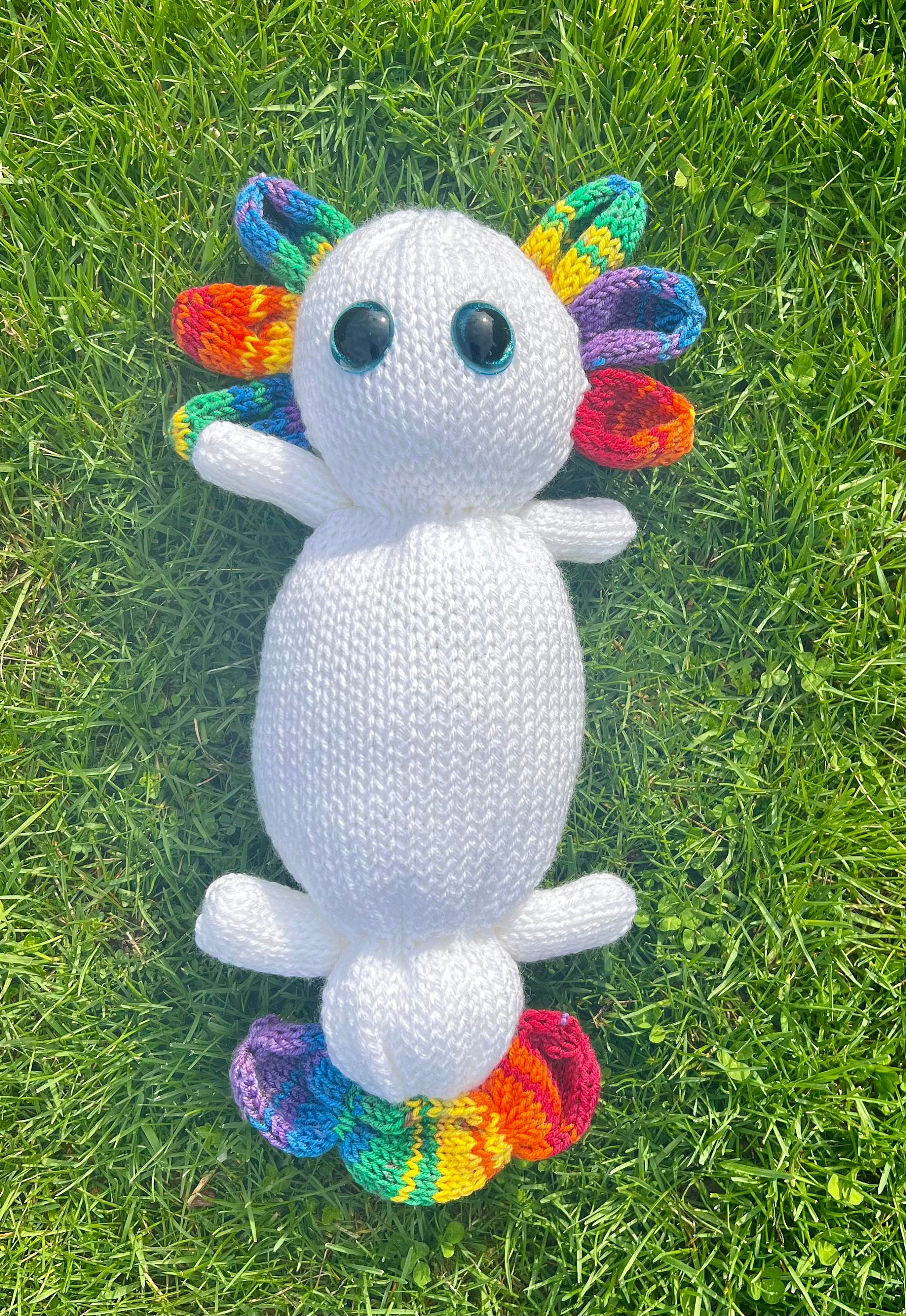 Axolotl Rainbow Stuffie Stuffed Animal Plushie Toy Circular Knitting ...