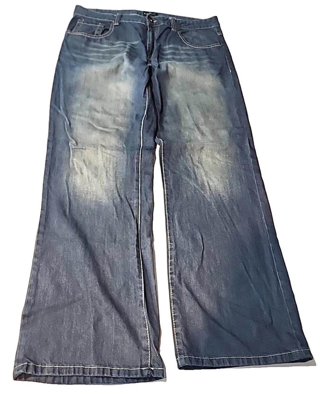 Marc Ecko Mens Blue Jeans Straight Leg Relaxed Fit Boot Cut Actual ...