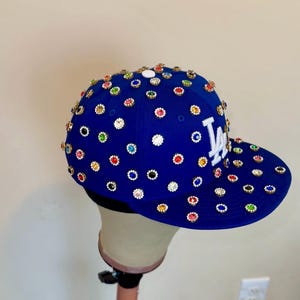 Rhinestone Fitted Hat - Etsy