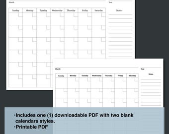 Blank Calendar Template, 8.5 X 11 Inches, Vertical Printable Calendar ...