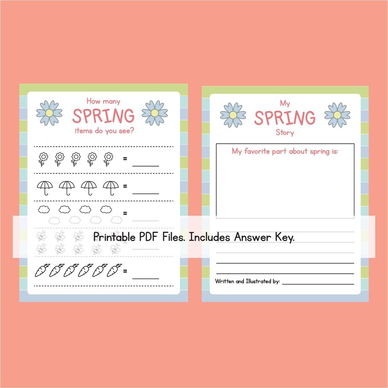 Spring Activity Bundle for Pre-k – 2nd Grade | Printable Worksheet Pdfs ...