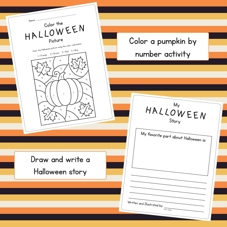 Halloween Activity Pack: Kids Printable Worksheets Bundle (PDF) - Etsy