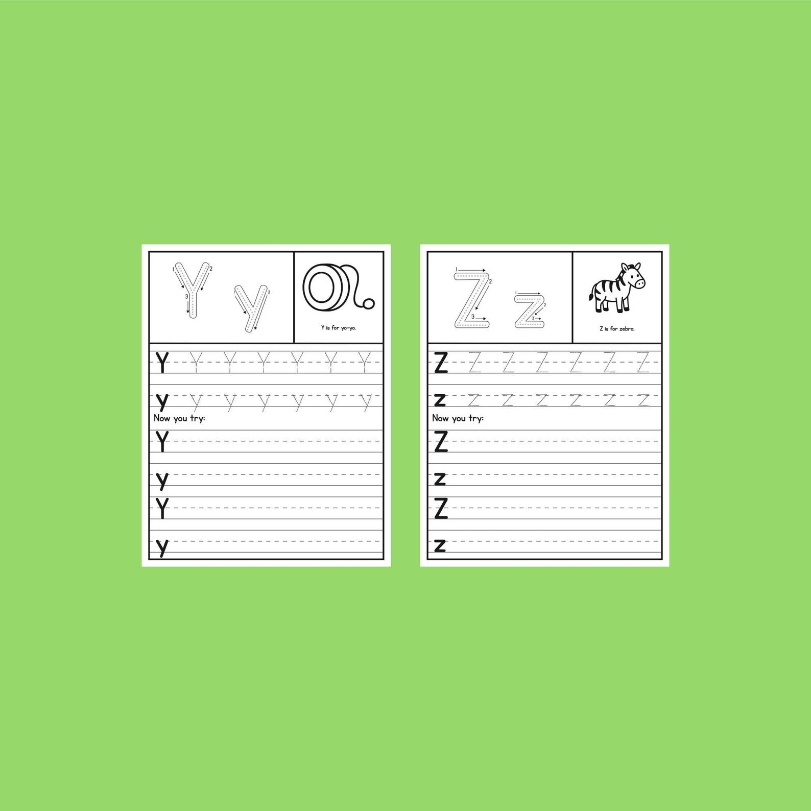 Alphabet Tracing Worksheets A-Z: Coloring Pictures, Preschool ...