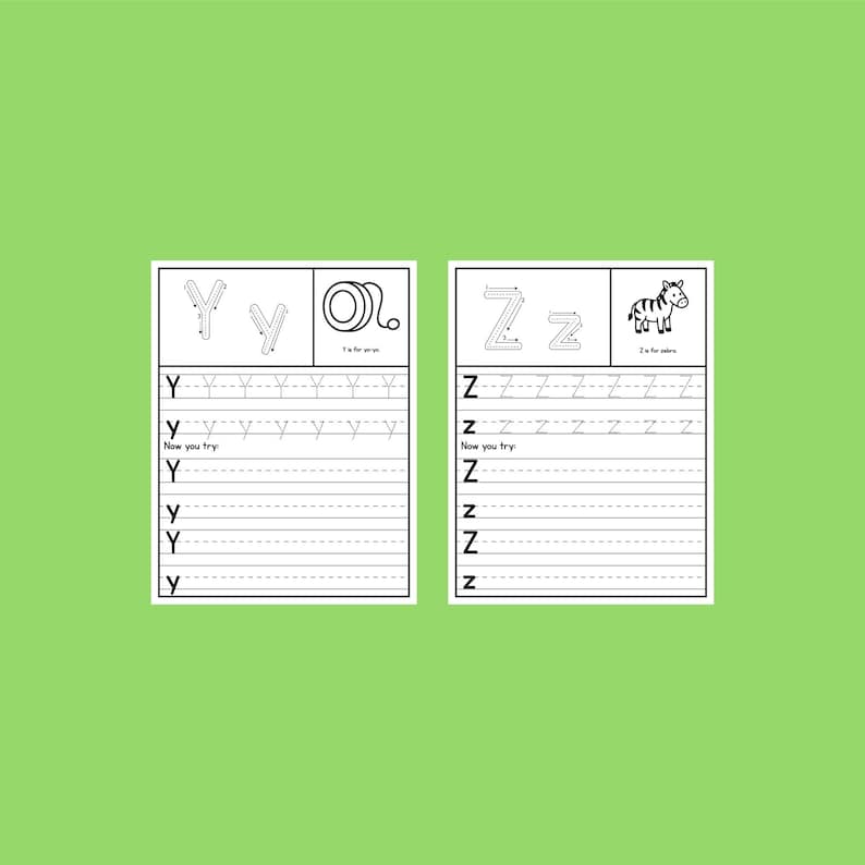 Alphabet Tracing Worksheets A-Z: Coloring Pictures, Preschool ...