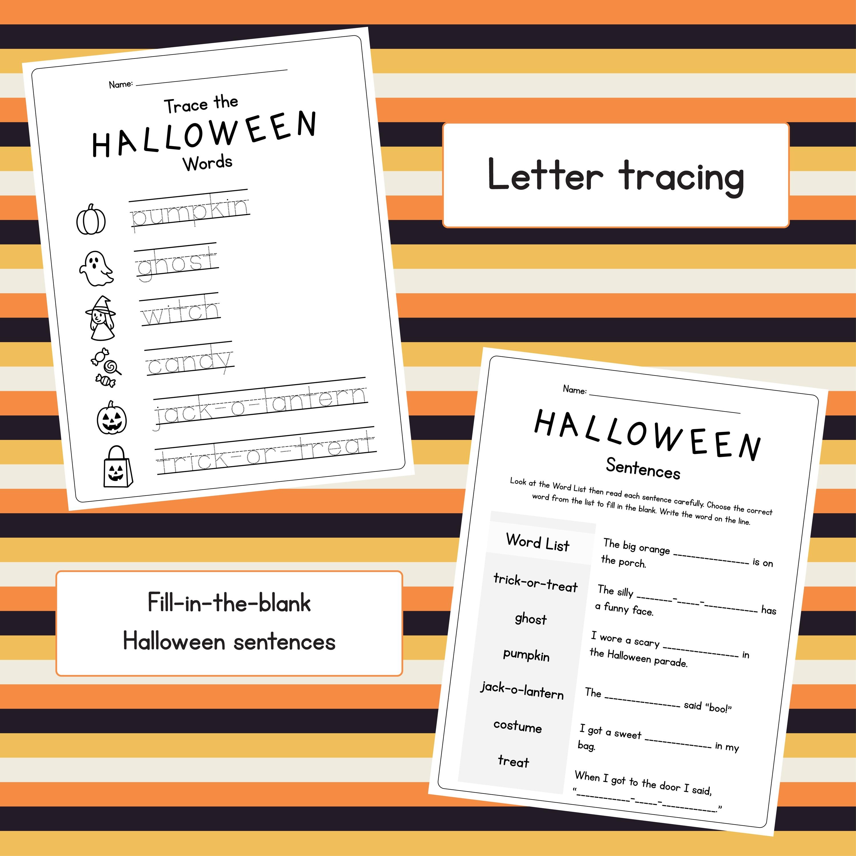 Halloween Activity Pack: Kids Printable Worksheets Bundle (PDF) - Etsy