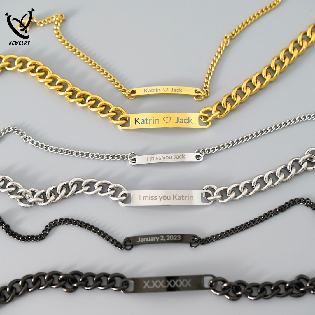 Combination Personalized Bar Bracelets,personalized Name Bracelets for ...