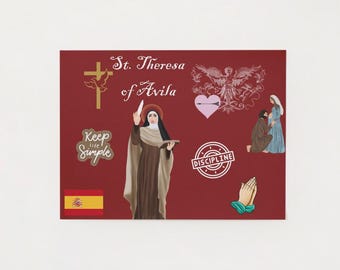 St. Teresa of Avila, Catholic Art Prints, Saint Art, Carmelite Saint - Etsy