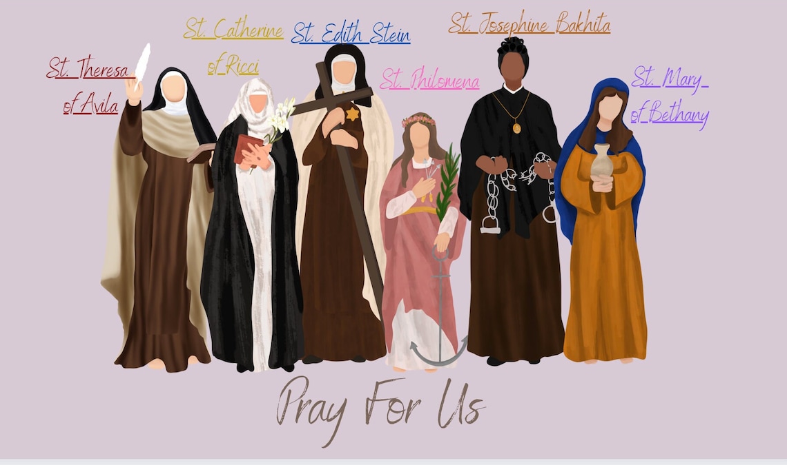 Female Catholic Saints Desktop Wallpaper - Etsy