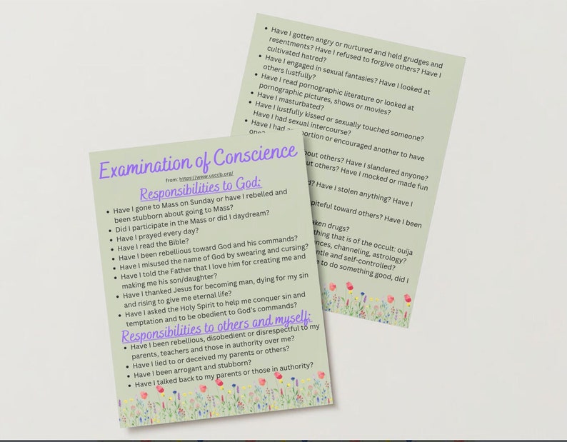 Digital Catholic Examination of Conscience - Etsy