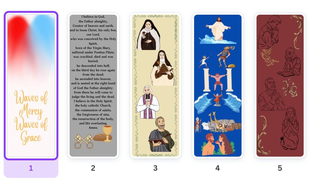 5 Pack of Digital Printable Bookmarks - Etsy
