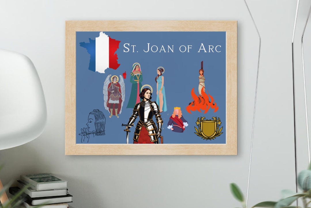 St Joan of Arc Digital Catholic Art - Etsy
