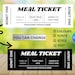 Editable Food Event Ticket, Food Ticket Printables, Editable Meal ...