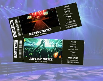 Editable Concert Ticket Template, DIY Event Ticket, Custom Concert ...