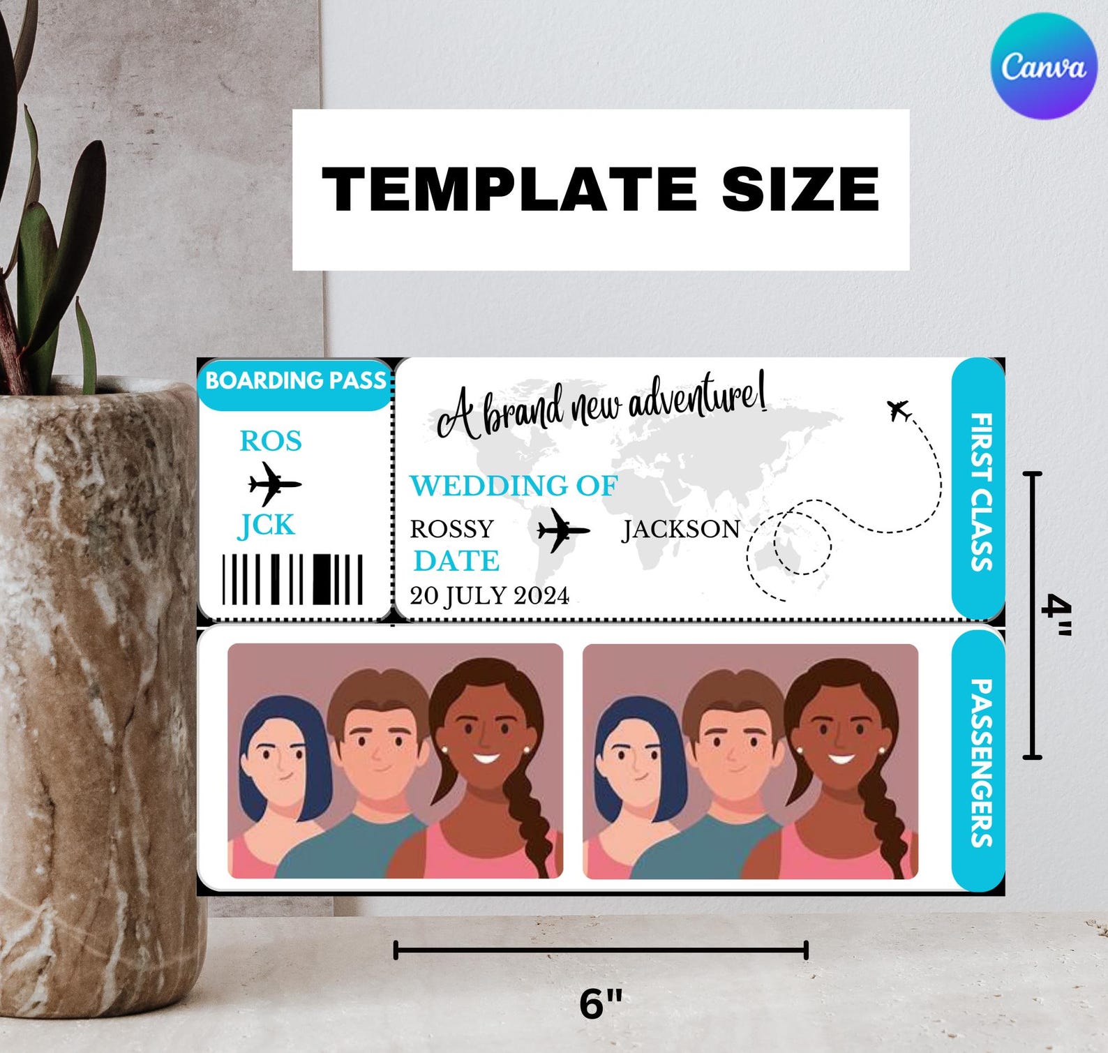 Flight Travel Photo Booth Plane Ticket Template Frame Theme , Customise ...