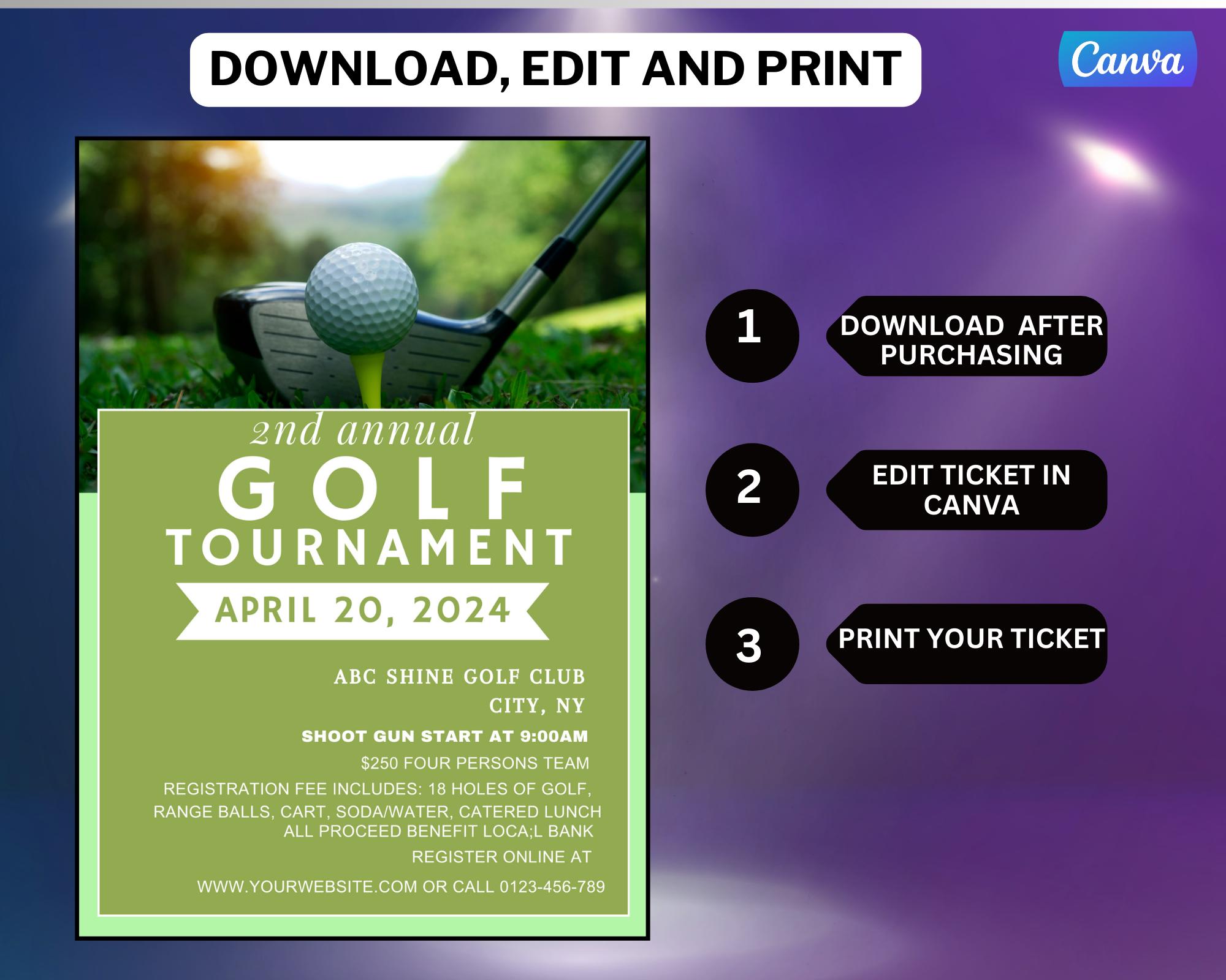 Golf Tournament Flyer Template • Golf Flyer Template | EDITABLE | Event ...