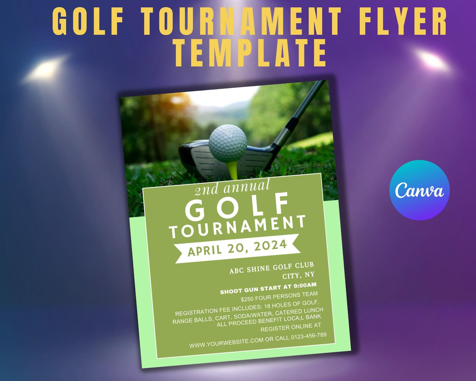 Golf Tournament Flyer Template • Golf Flyer Template | EDITABLE | Event ...